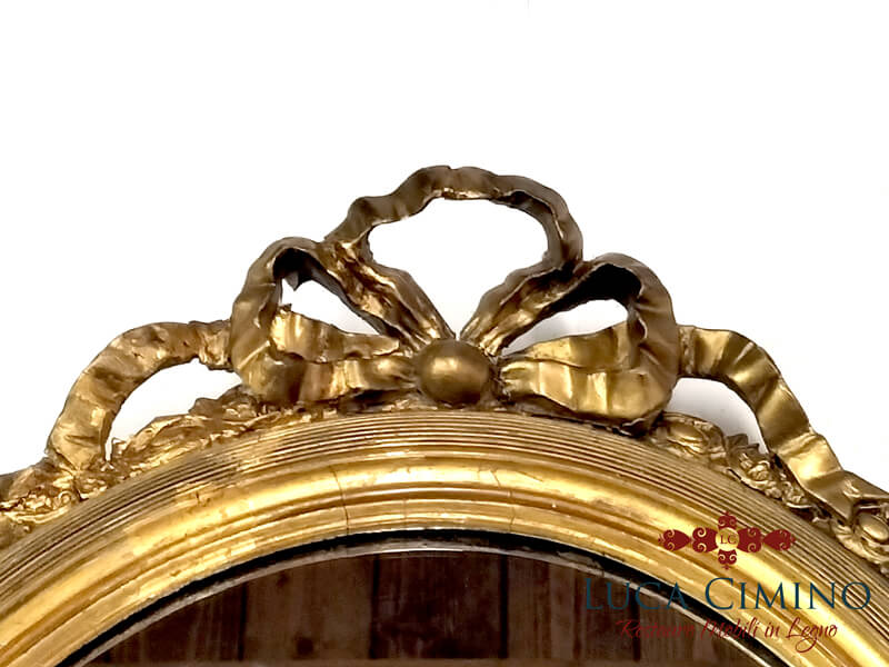 Restauro Specchio Antico Stile Napoleone III Caduto a Terra